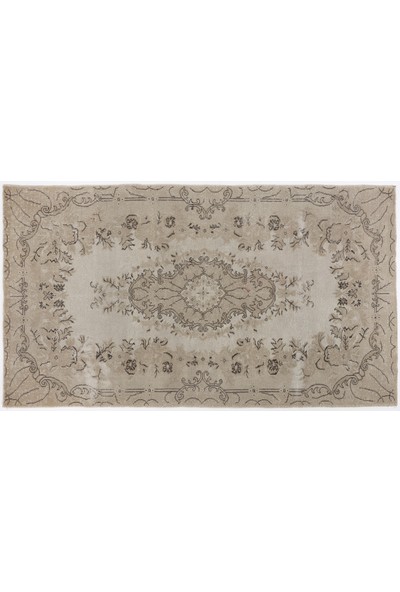 Bespoky Vintage Bej 162X286 cm Geleneksel Oryantal Yün Pamuk El Dokuma Alan Halısı
