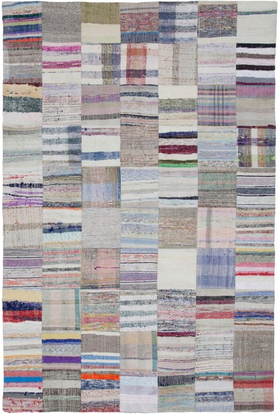 Bespoky Chaput Bej 201X300 cm Patchwork Yün-Pamuk El Dokuma Kilim Alan Halısı Bespoky Chaput Bej 201X300 cm Patchwork Yün-Pamuk El Dokuma Kilim Alan Halısı