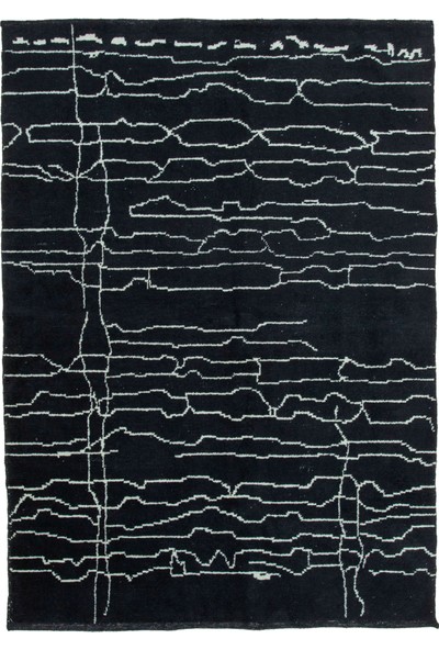 Bespoky Moroccan Siyah 215X294 cm Fas Yün-Pamuk El Dokuma Alan Halısı Bespoky Moroccan Siyah 215X294 cm Fas Yün-Pamuk El Dokuma Alan Halısı