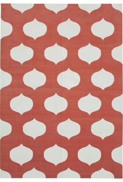 Bespoky Dhurrie Kırmızı 190X272 cm Geometrik Yün-Pamuk El Dokuma Kilim Alan Halısı Bespoky Dhurrie Kırmızı 190X272 cm Geometrik Yün-Pamuk El Dokuma Kilim Alan Halısı