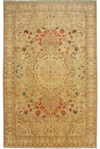 Bespoky Oushak Oversized Bej 330X525 cm Geleneksel Oryantal Yün Pamuk El Dokuma Alan Halısı