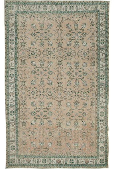 Bespoky Vintage Xl Bej 209X337 cm Geleneksel Oryantal Yün-Pamuk El Dokuma Alan Halısı