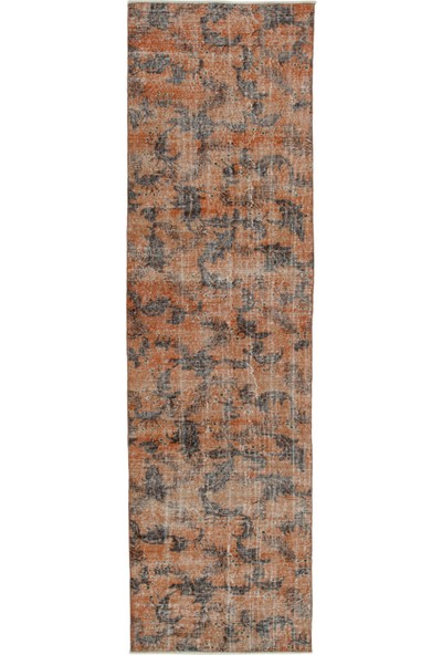 Bespoky Overdyed Turuncu 83X284 cm Nostaljik Boyalı Yün-Pamuk El Dokuma Alan Halısı