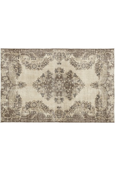 Bespoky Vintage Bej 192X298 cm Geleneksel Oryantal Yün Pamuk El Dokuma Alan Halısı