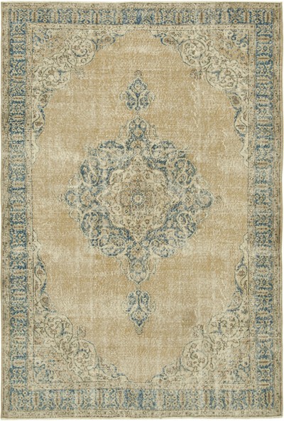 Bespoky Vintage Xl Bej 218X323 cm Geleneksel Oryantal Yün-Pamuk El Dokuma Alan Halısı