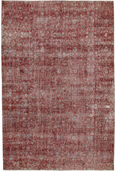 Bespoky Vintage Kırmızı 204X312 cm Geleneksel Oryantal Yün-Pamuk El Dokuma Alan Halısı