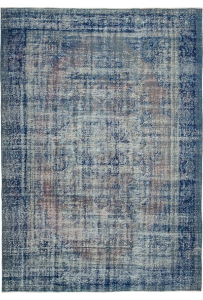 Bespoky Overdyed Mavi 230X316 cm Nostaljik Boyalı Yün-Pamuk El Dokuma Alan Halısı