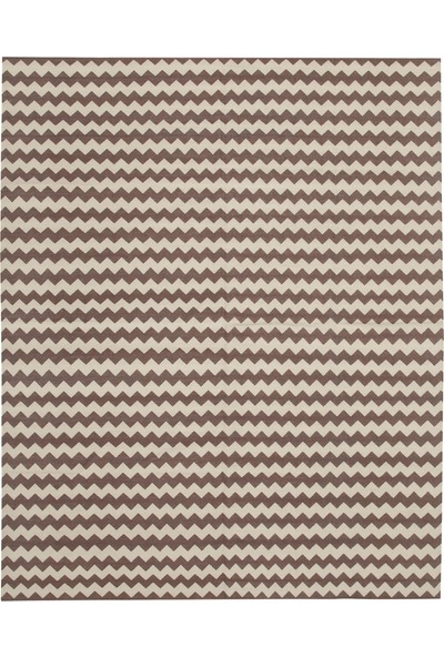 Bespoky Dhurrie Kahve 241X300 cm Geometrik Yün-Pamuk El Dokuma Kilim Alan Halısı Bespoky Dhurrie Kahve 241X300 cm Geometrik Yün-Pamuk El Dokuma Kilim Alan Halısı