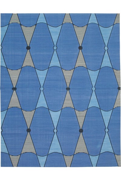 Bespoky Dhurrie Mavi 283X357 cm Geometrik Yün-Pamuk El Dokuma Kilim Alan Halısı Bespoky Dhurrie Mavi 283X357 cm Geometrik Yün-Pamuk El Dokuma Kilim Alan Halısı