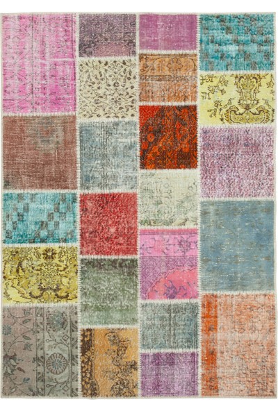 Bespoky Fourtypatch 147X205 cm Patchwork Yün-Pamuk El Dokuma Alan Halısı Bespoky Fourtypatch 147X205 cm Patchwork Yün-Pamuk El Dokuma Alan Halısı