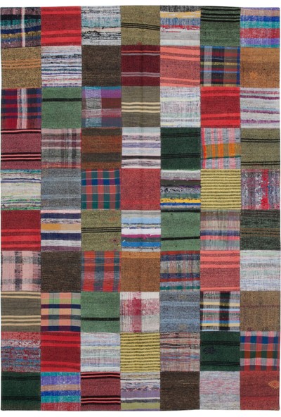 Bespoky Chaput 209X302 cm Patchwork Yün-Pamuk El Dokuma Kilim Alan Halısı Bespoky Chaput 209X302 cm Patchwork Yün-Pamuk El Dokuma Kilim Alan Halısı