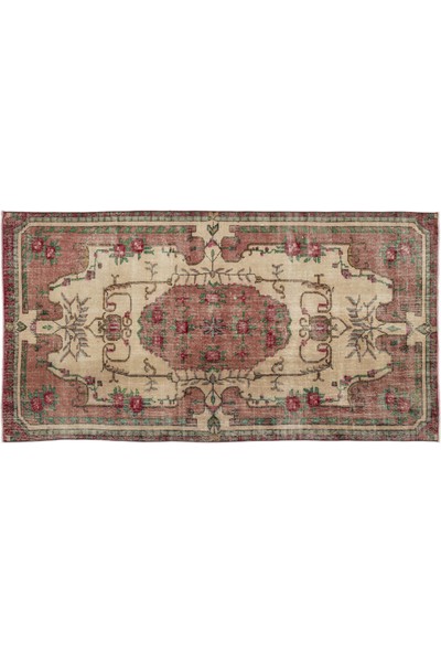 Bespoky Vintage 153X285 cm Geleneksel Oryantal Yün Pamuk El Dokuma Alan Halısı