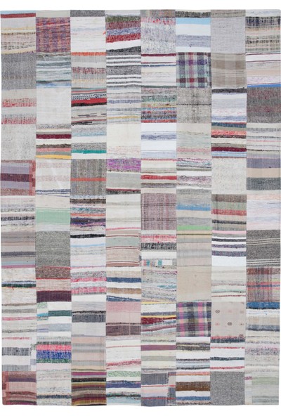 Bespoky Chaput Beyaz 249X351 cm Patchwork Yün-Pamuk El Dokuma Kilim Alan Halısı Bespoky Chaput Beyaz 249X351 cm Patchwork Yün-Pamuk El Dokuma Kilim Alan Halısı