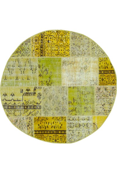 Bespoky Fourtypatch Sarı 147X147 cm Patchwork Yün-Pamuk El Dokuma Alan Halısı Bespoky Fourtypatch Sarı 147X147 cm Patchwork Yün-Pamuk El Dokuma Alan Halısı