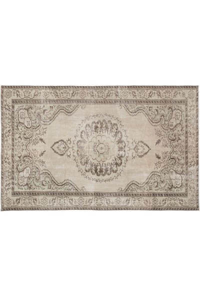 Bespoky Vintage Bej 178X287 cm Geleneksel Oryantal Yün Pamuk El Dokuma Alan Halısı