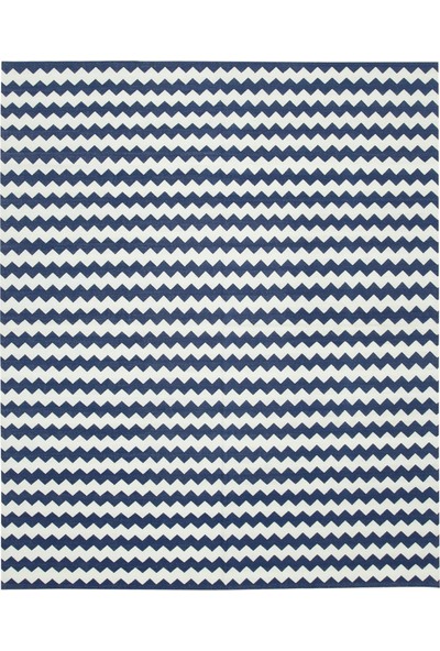 Bespoky Dhurrie Mavi 240X292 cm Geometrik Yün-Pamuk El Dokuma Kilim Alan Halısı Bespoky Dhurrie Mavi 240X292 cm Geometrik Yün-Pamuk El Dokuma Kilim Alan Halısı