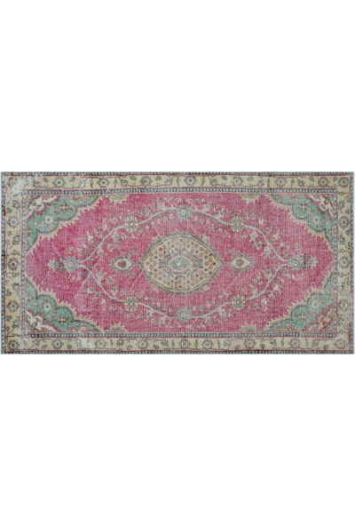 Bespoky Vintage 153X300 cm Geleneksel Oryantal Yün Pamuk El Dokuma Alan Halısı