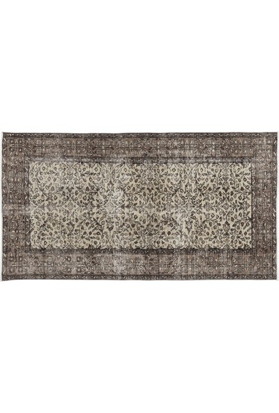 Bespoky Vintage 137X260 cm Geleneksel Oryantal Yün Pamuk El Dokuma Alan Halısı