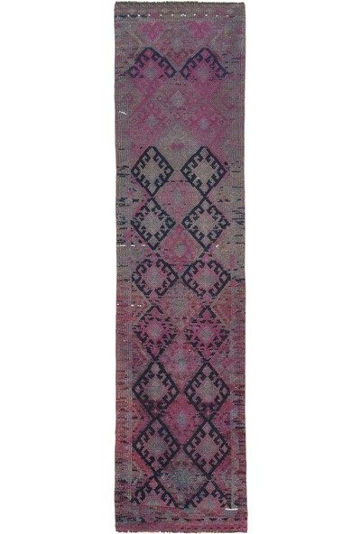 Bespoky Kherki Mor 78X311 cm Geleneksel Oryantal Yün-Pamuk El Dokuma Alan Halısı Bespoky Kherki Mor 78X311 cm Geleneksel Oryantal Yün-Pamuk El Dokuma Alan Halısı