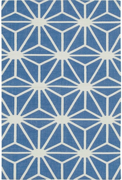 Bespoky Dhurrie Mavi 111X167 cm Geometrik Yün-Pamuk El Dokuma Kilim Alan Halısı Bespoky Dhurrie Mavi 111X167 cm Geometrik Yün-Pamuk El Dokuma Kilim Alan Halısı