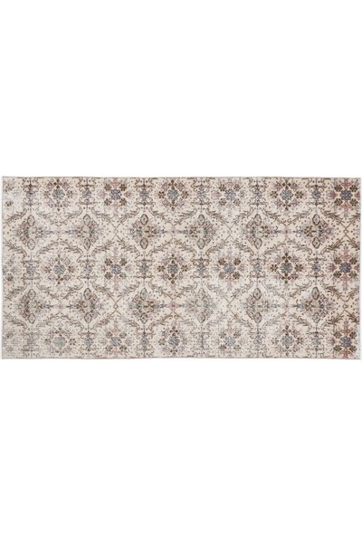Bespoky Vintage 114X221 cm Geleneksel Oryantal Yün Pamuk El Dokuma Alan Halısı