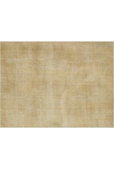 Bespoky Vintage Bej 204X267 cm Nostaljik Yün Pamuk El Dokuma Alan Halısı
