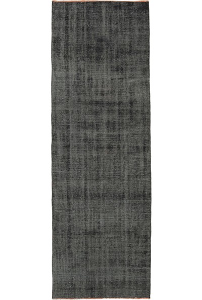Bespoky Overdyed Siyah 81X246 cm Nostaljik Boyalı Yün-Pamuk El Dokuma Alan Halısı