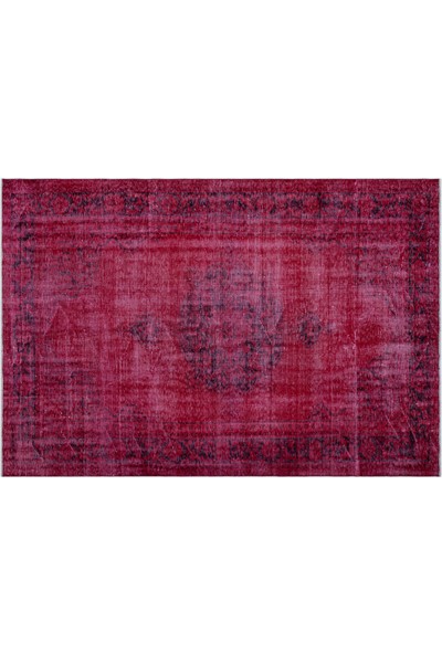 Bespoky Vintage Kırmızı 181X269 cm Göbekli Yün Pamuk El Dokuma Alan Halısı