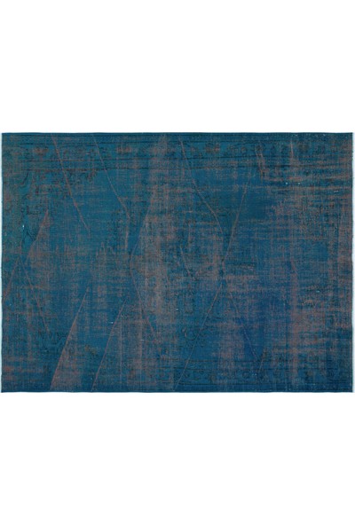 Bespoky Vintage Turkuaz 171X226 cm Geleneksel Oryantal Yün Pamuk El Dokuma Alan Halısı