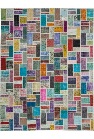 Bespoky Fourtypatch 302X398 cm Patchwork Yün-Pamuk El Dokuma Alan Halısı Bespoky Fourtypatch 302X398 cm Patchwork Yün-Pamuk El Dokuma Alan Halısı