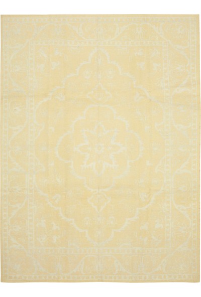 Bespoky Oushak Xl Sarı 272X364 cm Geleneksel Oryantal Yün-Pamuk El Dokuma Alan Halısı