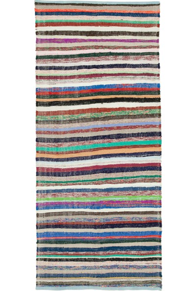 Bespoky Chaput 156X365 cm Çizgili Yün-Pamuk El Dokuma Kilim Alan Halısı Bespoky Chaput 156X365 cm Çizgili Yün-Pamuk El Dokuma Kilim Alan Halısı