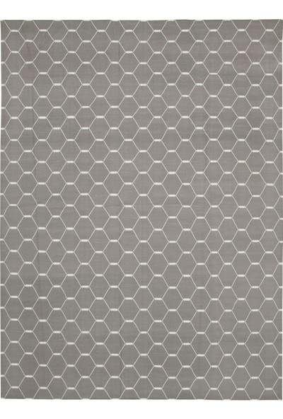 Bespoky Dhurrie Gri 310X422 cm Geometrik Yün Pamuk El Dokuma Kilim Alan Halısı Bespoky Dhurrie Gri 310X422 cm Geometrik Yün Pamuk El Dokuma Kilim Alan Halısı