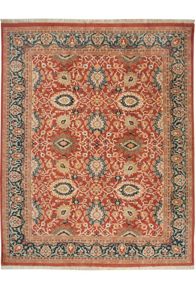 Bespoky Oushak Oversized Kırmızı 373X476 cm Geleneksel Oryantal Yün Pamuk El Dokuma Alan Halısı