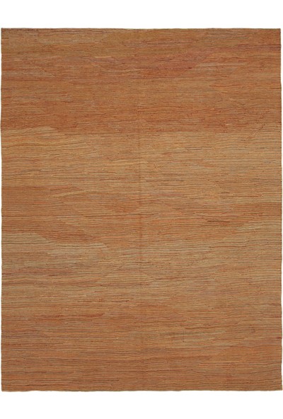 Zollanvari Turuncu 253X331 cm Düz Yün-Pamuk El Dokuma Kilim Alan Halısı