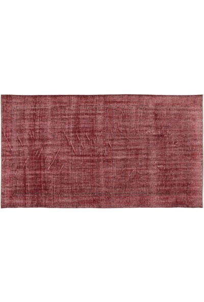 Bespoky Vintage Kırmızı 175X301 cm Nostaljik Yün Pamuk El Dokuma Alan Halısı