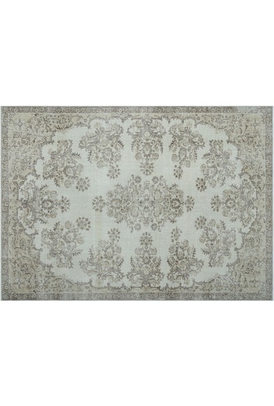 Bespoky Vintage Bej 213X296 cm Geleneksel Oryantal Yün Pamuk El Dokuma Alan Halısı