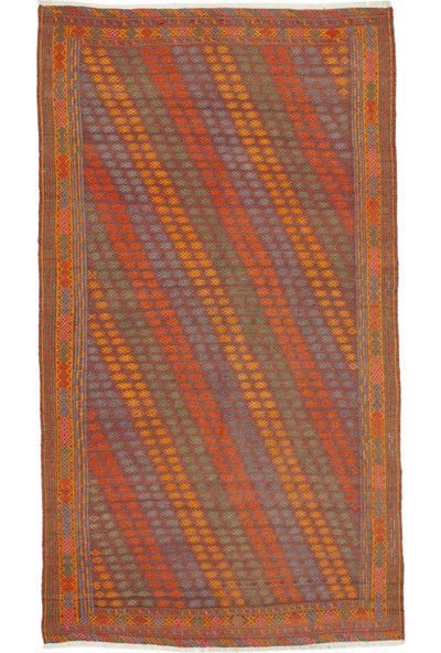 Bespoky Anadolu 166X301 cm Geometrik Yün-Pamuk El Dokuma Kilim Alan Halısı