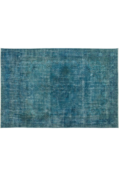 Bespoky Vintage Turkuaz 207X312 cm Geleneksel Oryantal Yün Pamuk El Dokuma Alan Halısı