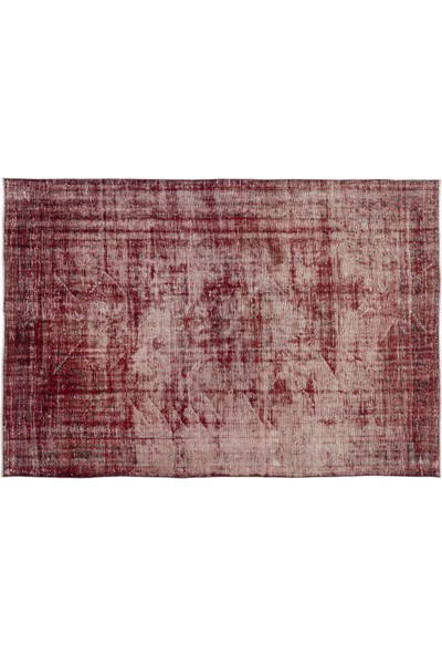 Bespoky Vintage Kırmızı 203X297 cm Nostaljik Yün Pamuk El Dokuma Alan Halısı
