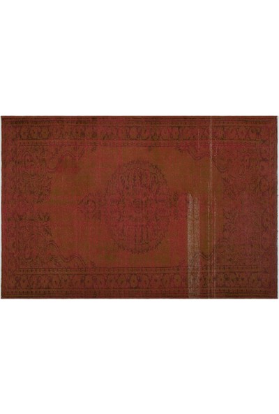 Bespoky Vintage Kahve 195X297 cm Göbekli Yün Pamuk El Dokuma Alan Halısı