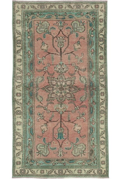 Bespoky Overdyed 94X175 cm Nostaljik Boyalı Yün-Pamuk El Dokuma Alan Halısı