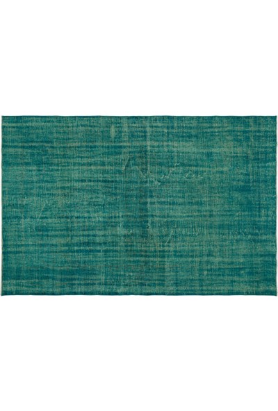 Bespoky Vintage Turkuaz 187X282 cm Geleneksel Oryantal Yün Pamuk El Dokuma Alan Halısı