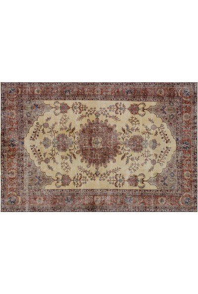 Bespoky Vintage 194X296 cm Geleneksel Oryantal Yün Pamuk El Dokuma Alan Halısı