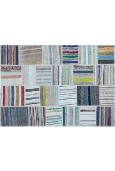 Bespoky Kilim Patchwork 160X226 cm Patchwork Yün Pamuk El Dokuma Alan Halısı