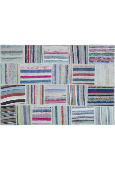 Bespoky Kilim Patchwork 160X226 cm Patchwork Yün Pamuk El Dokuma Alan Halısı