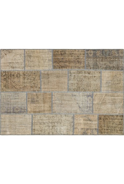 Bespoky Fourtypatch Bej 161X229 cm Patchwork Yün Pamuk El Dokuma Alan Halısı Bespoky Fourtypatch Bej 161X229 cm Patchwork Yün Pamuk El Dokuma Alan Halısı