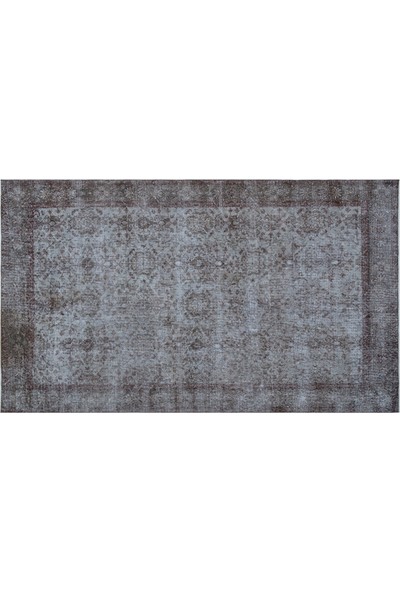 Bespoky Vintage Gri 161X279 cm Nostaljik Yün Pamuk El Dokuma Alan Halısı