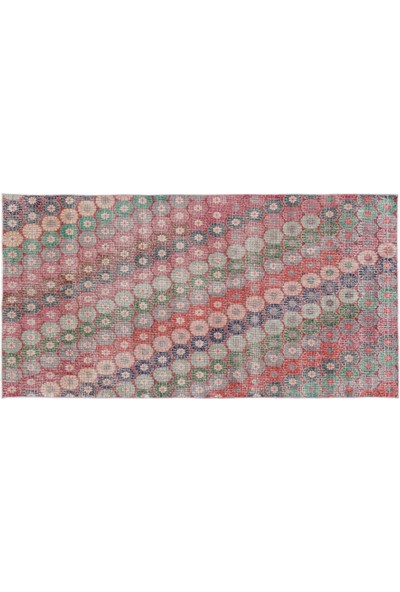 Bespoky Vintage 114X224 cm Geleneksel Oryantal Yün Pamuk El Dokuma Alan Halısı