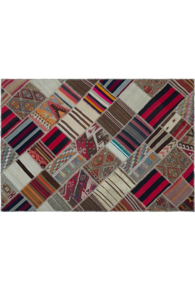 Bespoky Kilim Patchwork 164X241 cm Patchwork Yün Pamuk El Dokuma Alan Halısı